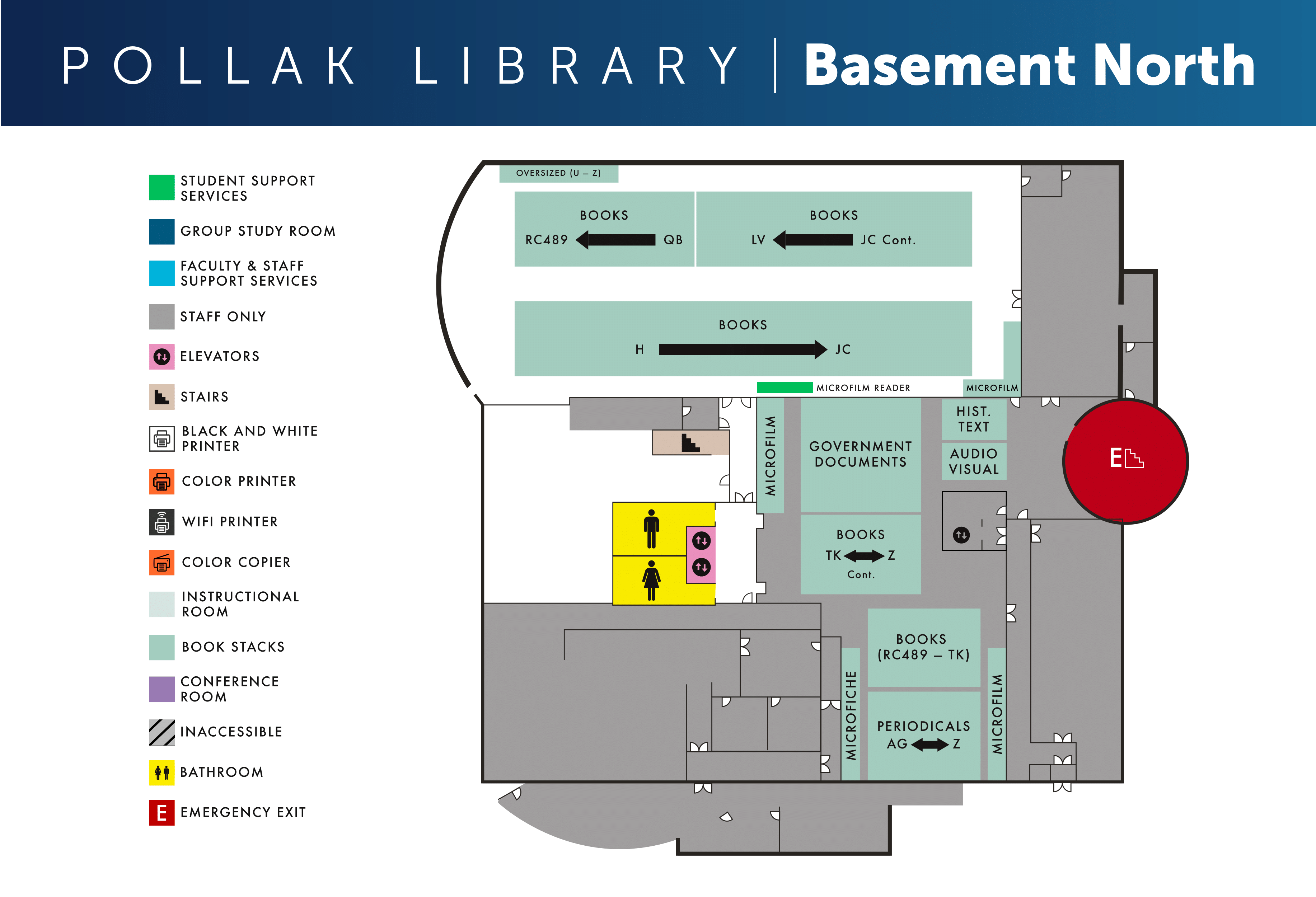 Pollak Library Basement North | CSUF - Pollak Library