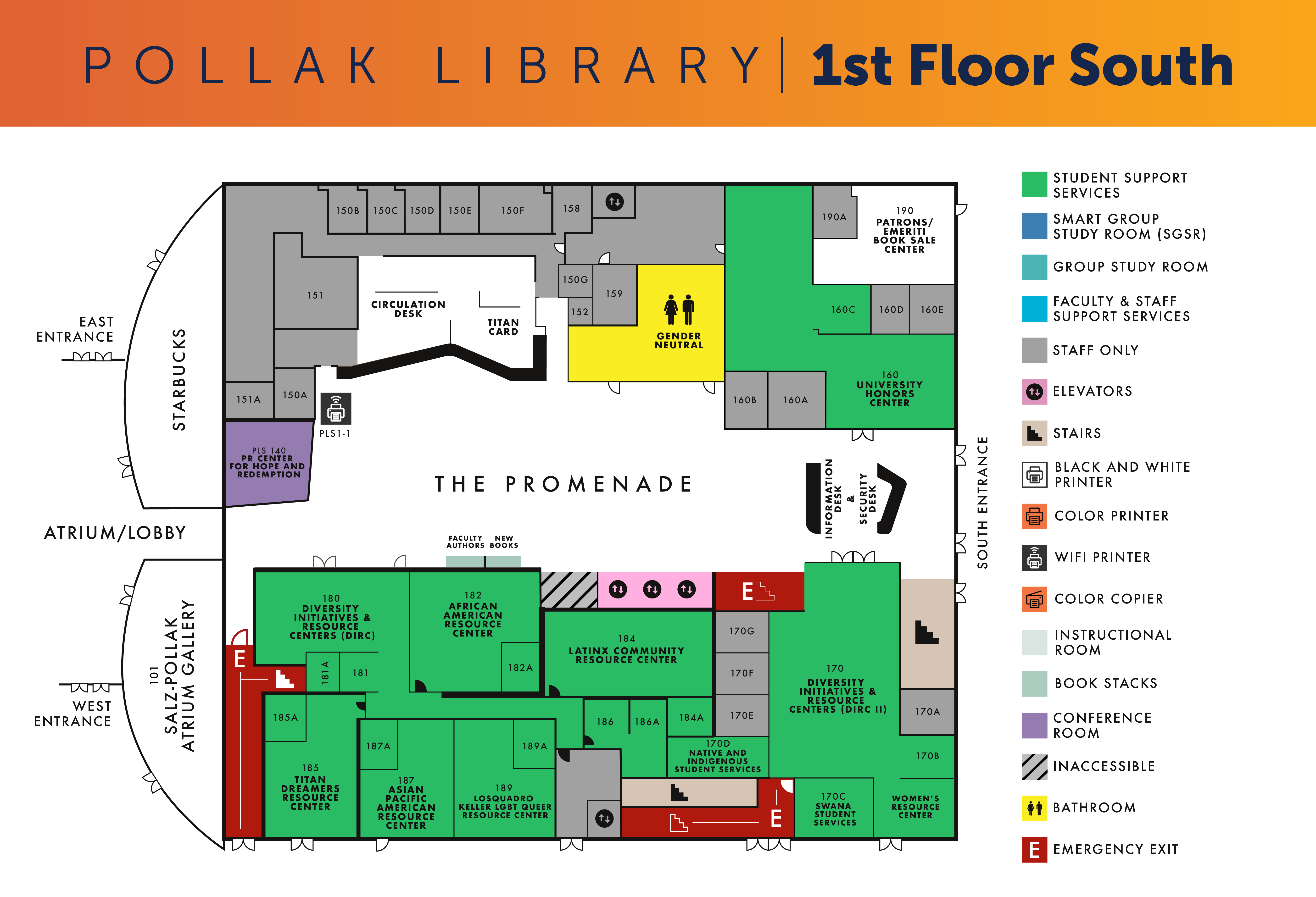 Pollak Library First Floor South | CSUF - Pollak Library
